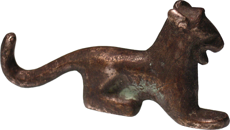 Roman lion predator applique bronze silver animal fitting ROMAN ...