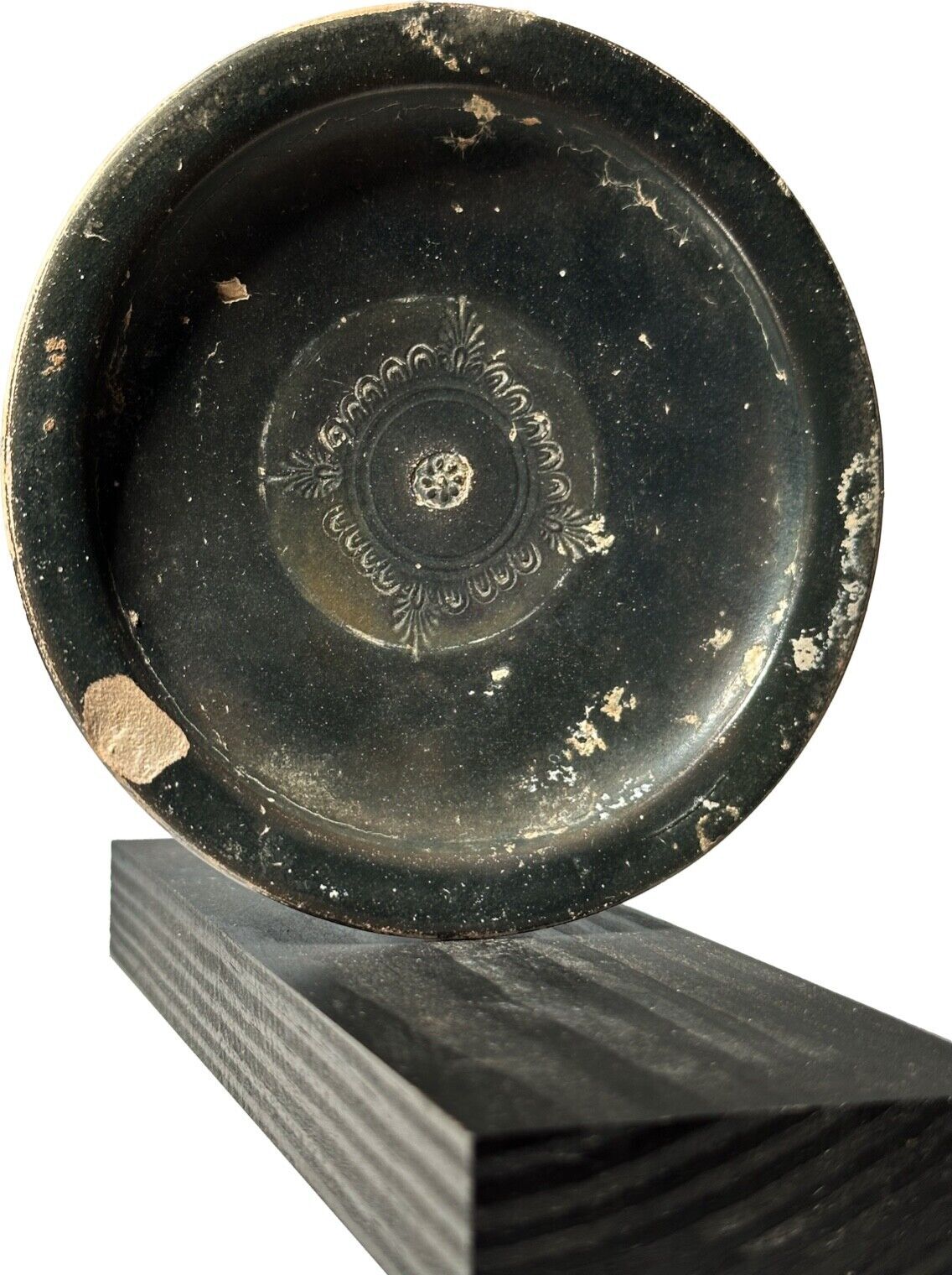 Ancient Greek dinner plate with decoration Magna Graecia black varnish ...