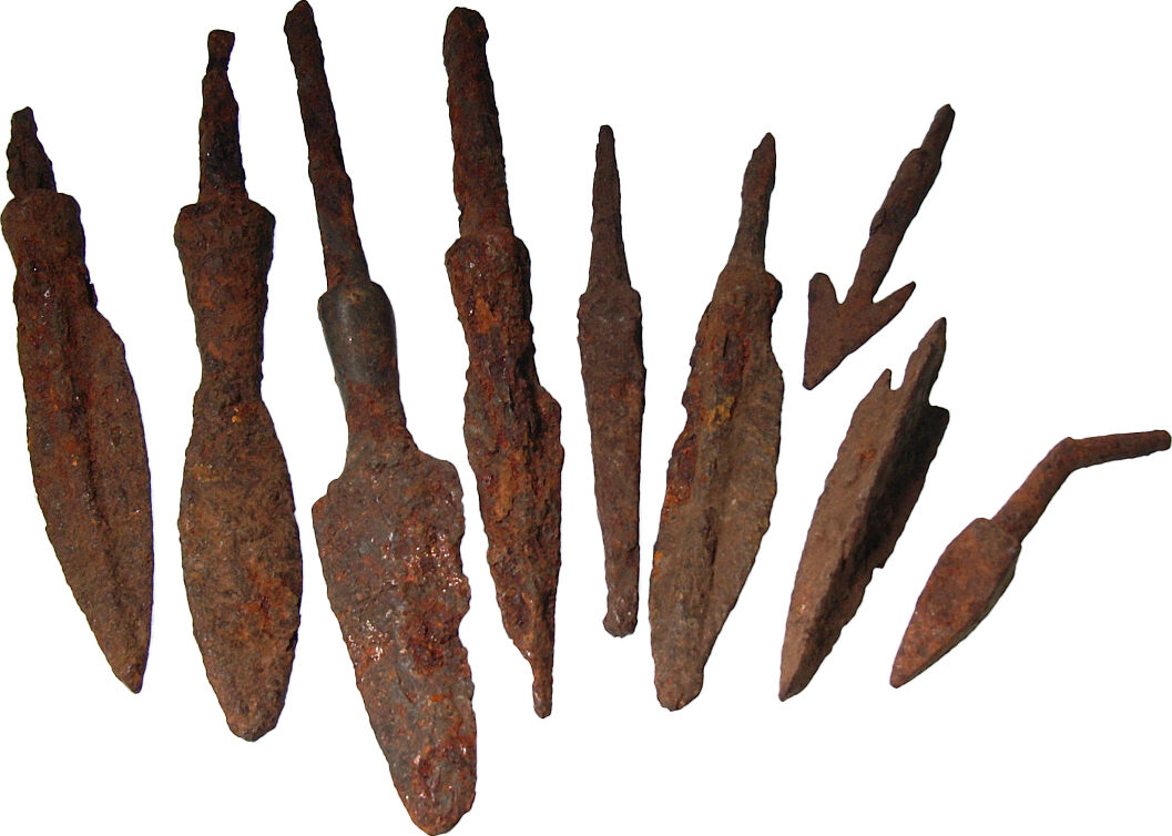 Group of throwing spearhead arrowheads Roman-late Roman to Middle Ages ...