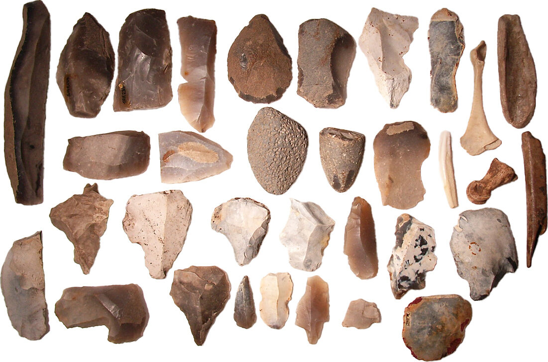 Neolithic Ertebølle culture collection knife blade drill blades ...