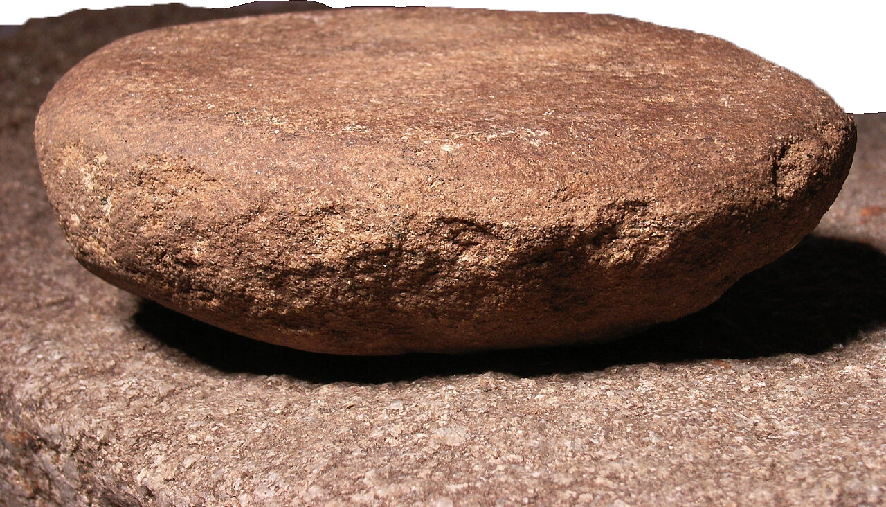 Neolithic grinding stone and rubbing stone made of granite Stone Age ...