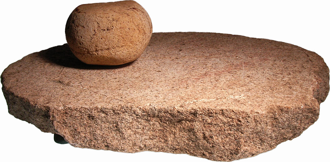 Neolithic grinding stone and rubbing stone made of granite Stone Age ...