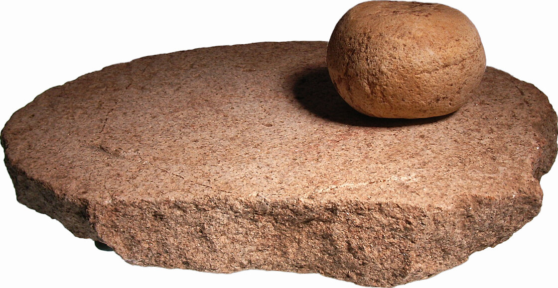 Neolithic grinding stone and rubbing stone made of granite Stone Age ...