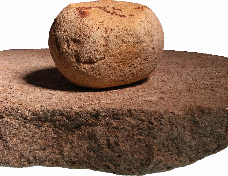 Neolithic grinding stone and rubbing stone made of granite Stone Age ...