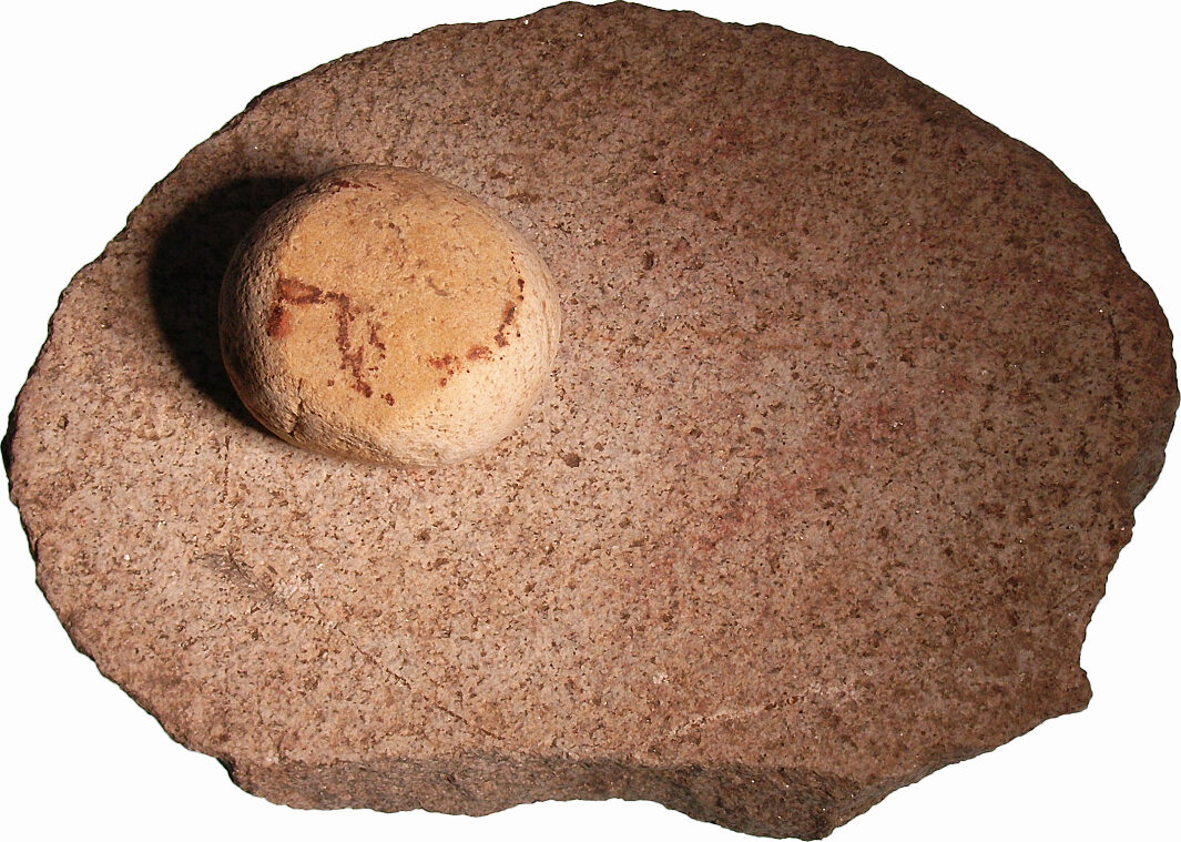 Neolithic grinding stone and rubbing stone made of granite Stone Age ...