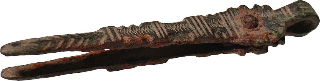 Roman medical forceps with decoration intact. antique Roman collection ...