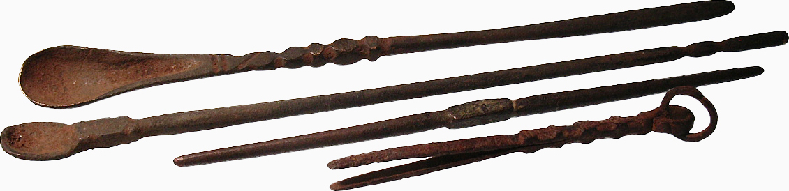 Roman doctor's cutlery group medical surgical tools spoon tweezers ...