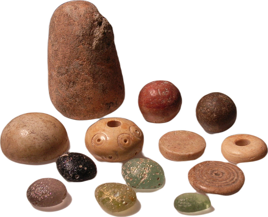 Roman game pieces and game balls for mill games. Ancient Roman ...