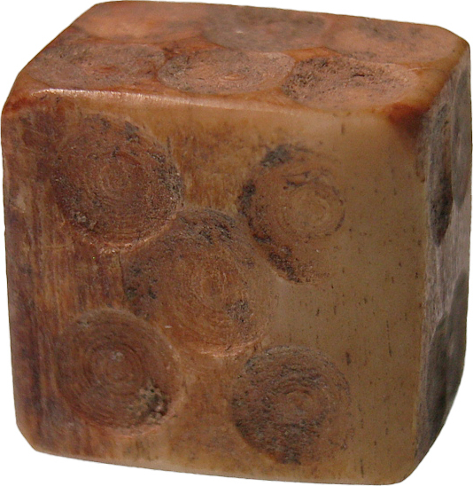 Roman dice with numbers, mill game from antiquity. Roman collection ...