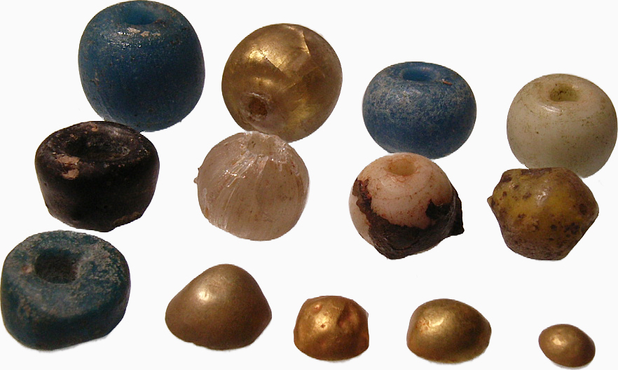 Viking jewelry made of gold and glass, medieval collection 9th - 11th ...