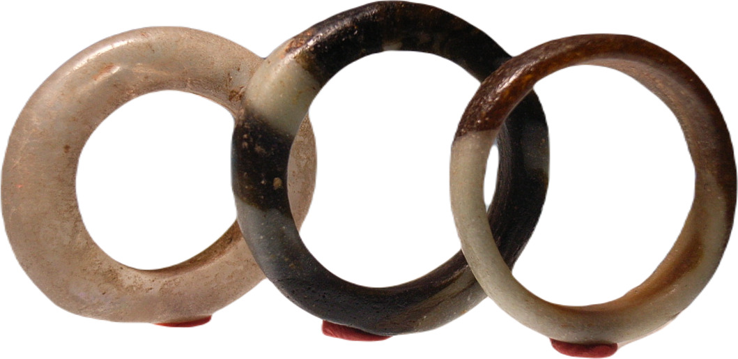 Roman glass rings, glass finger ring group, Roman, ancient jewelry ...