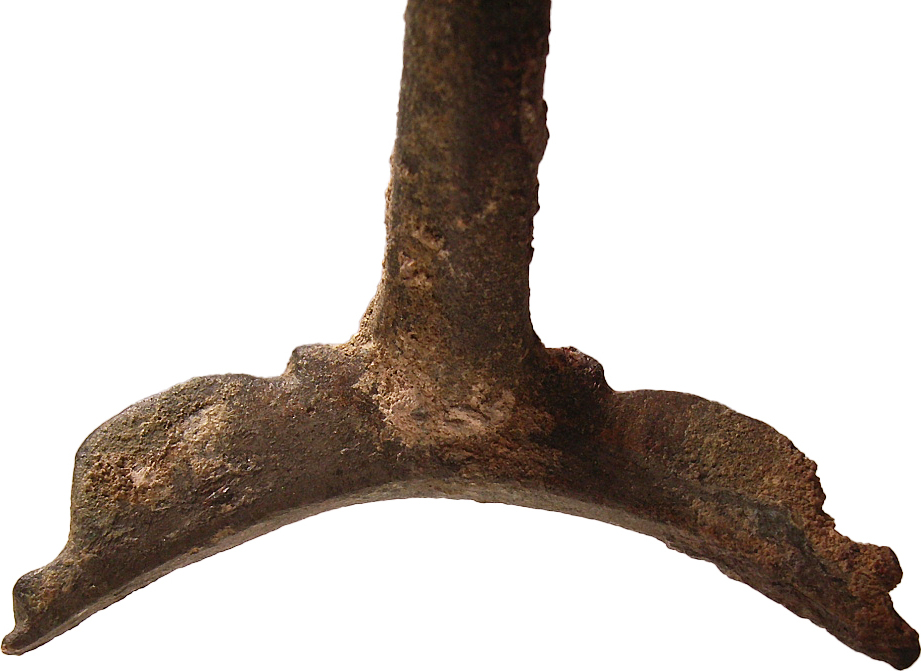 Roman jug handle with lion and dolphin decoration made of bronze ...