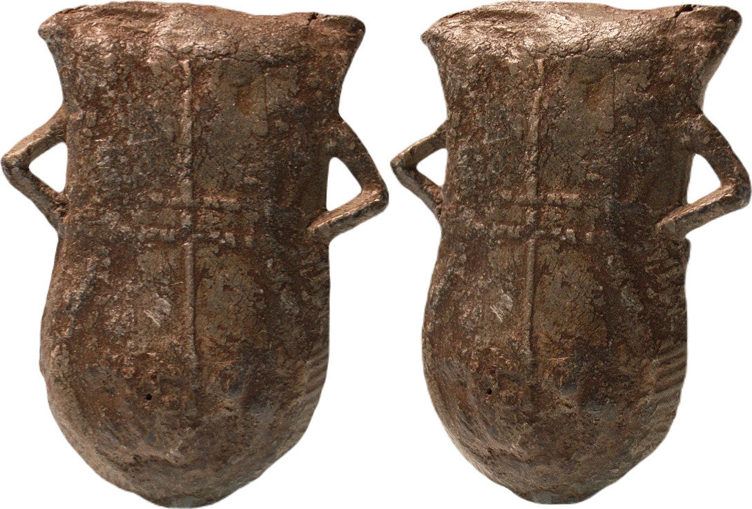 Decorated pilgrim bottle era of the Crusaders Byzantium Middle Ages ...