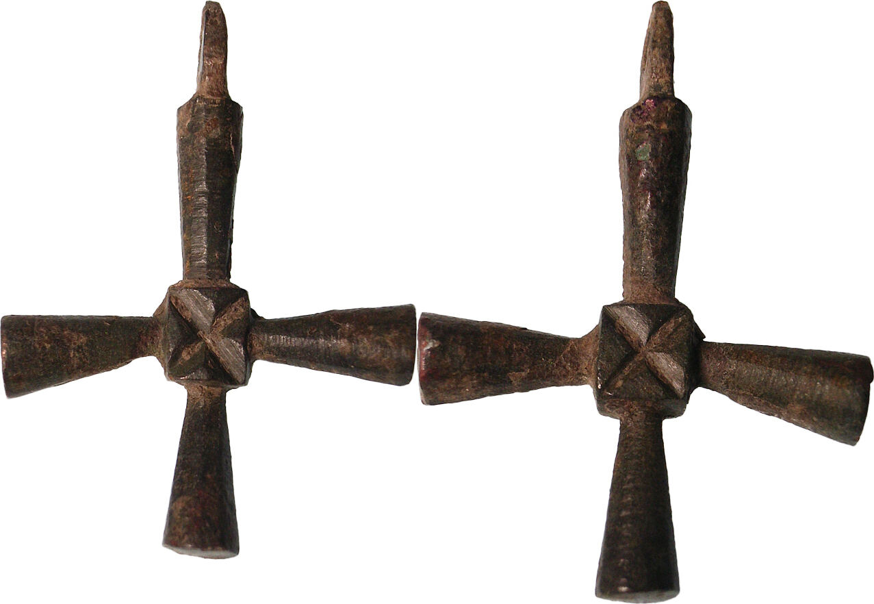 Byzantine cross pendant with decoration, late Roman Byzantium ...