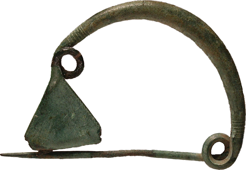 Arch brooch made of bronze, European Iron Age from an estate, garment ...
