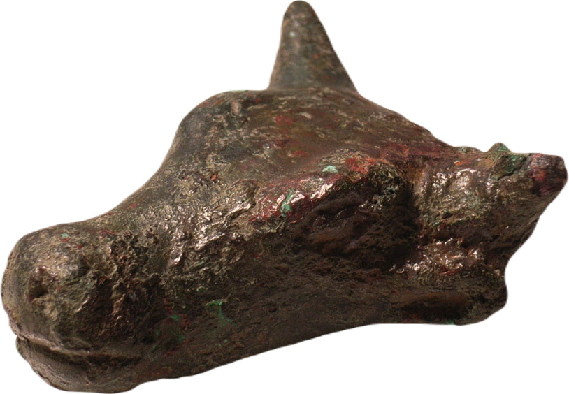 Greco-Roman bull bronze head from the ancient collection, estate | MA-Shops