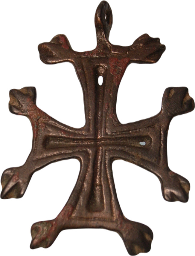 Large Byzantine cross pendant made of bronze. Byzantium Medieval ...