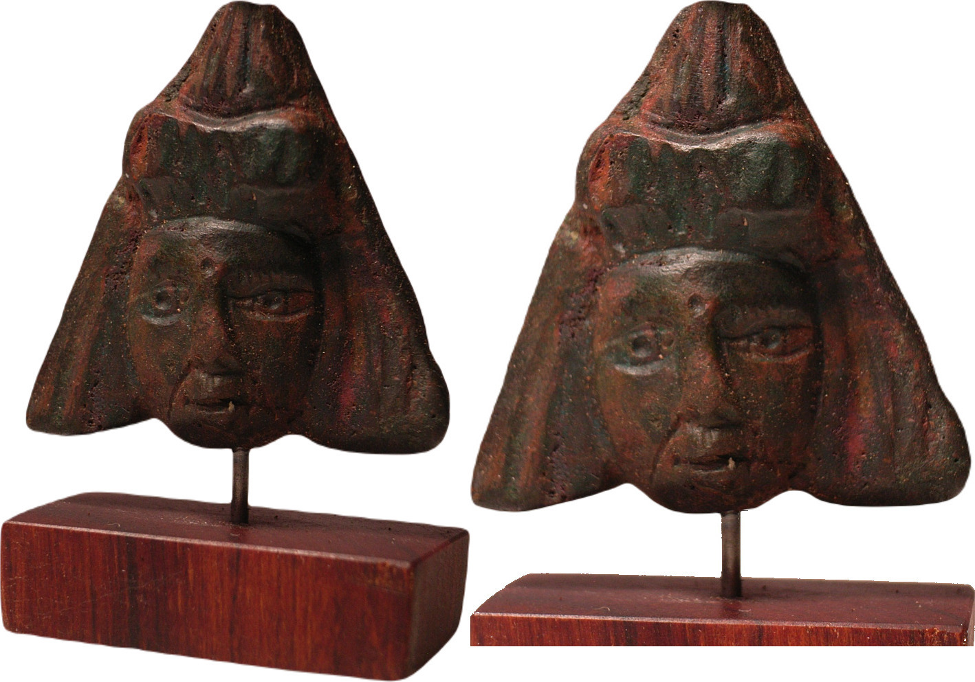 Roman applique made of bronze in the form of a theater mask, Roman ...