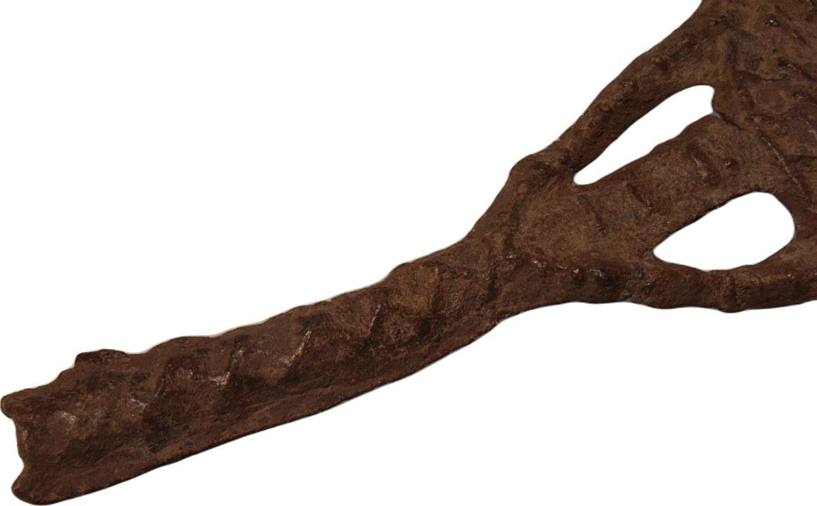 Roman hand mirror with lead decoration. Ancient Roman collection, rare ...