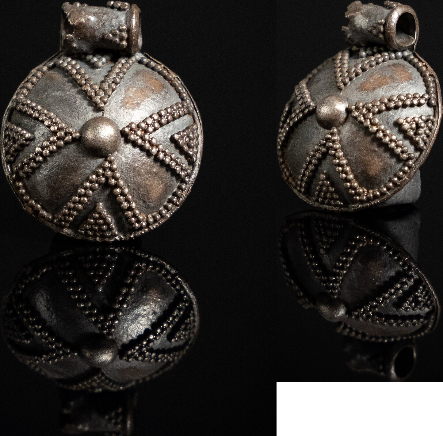 Viking Age silver shield-shaped jewelry pendant, Norman middle Ages ...