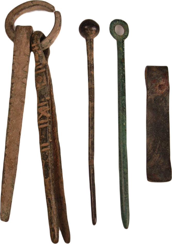 Roman medical surgical tools group of tweezers and needles | MA-Shops