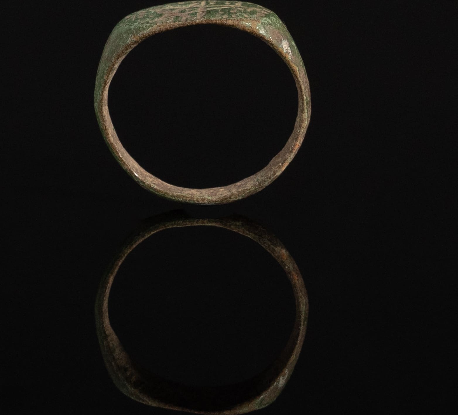 Late Roman finger ring with pentagram symbol made of bronze, Roman ...