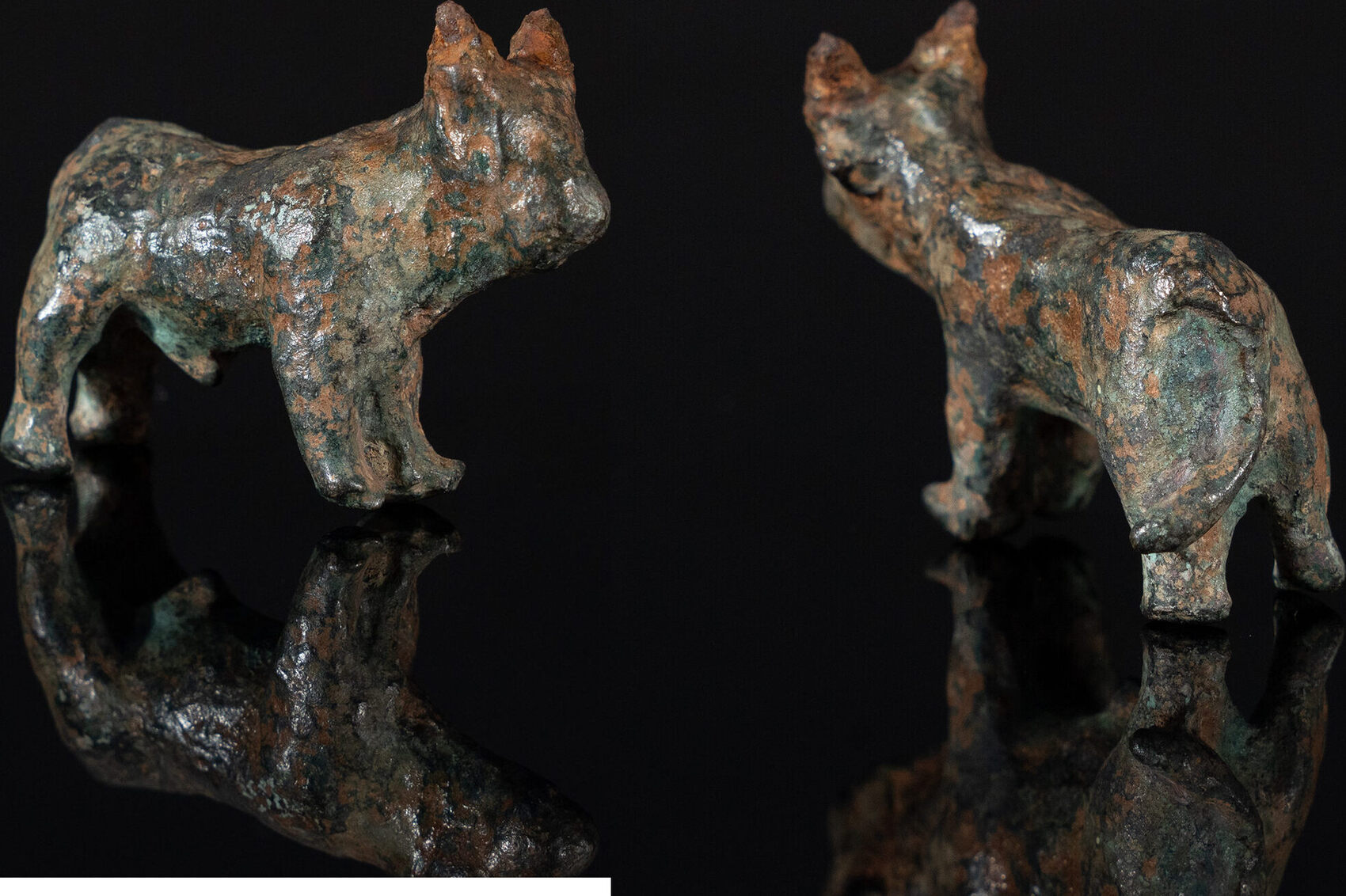 Roman bull made of bronze, votive offering, sacrificial cult, Roman ...