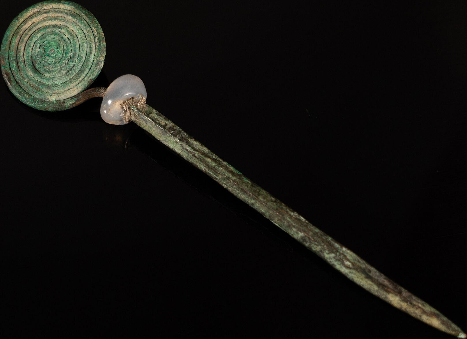 Garment pin with spiral and moonstone from the Hallstatt period 5th ...