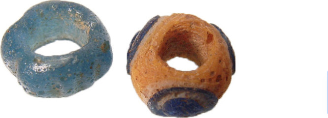 Rare: Two glass Celtic eye beads, antique bead collection, Celts | MA-Shops