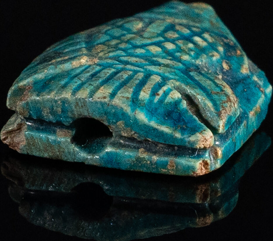 Egyptian fish pendant with hieroglyphs made of faience | MA-Shops