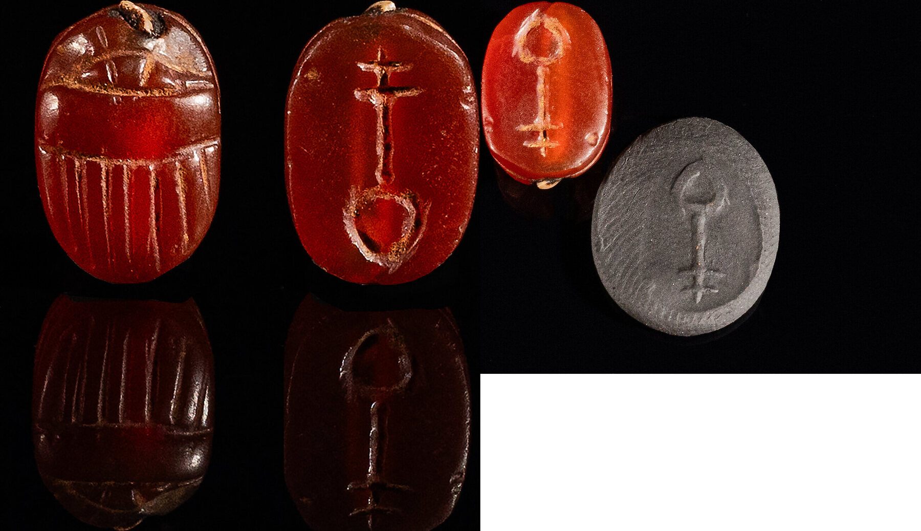 Ägyptischer Skarabäus mit Nefer-Symbol aus Karneol | MA-Shops