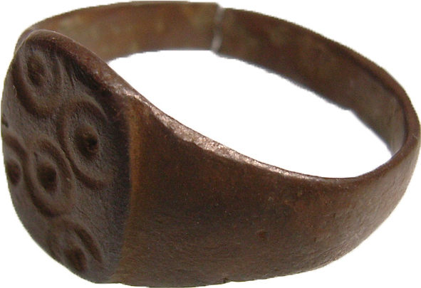 ROMAN: Rare Roman circle eyes legionary finger ring, bronze - intact ...