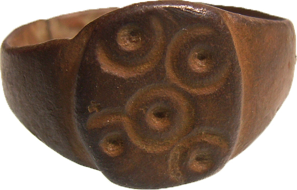 ROMAN: Rare Roman circle eyes legionary finger ring, bronze - intact ...