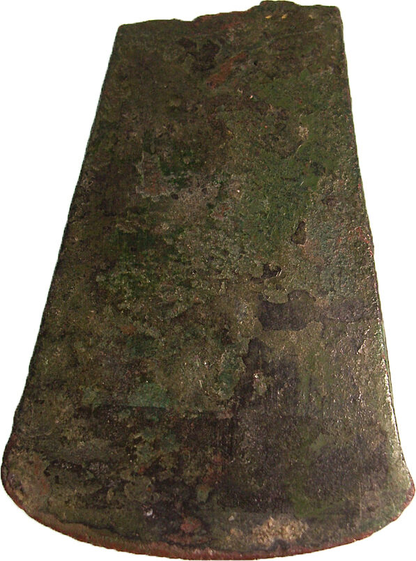 Flat ax blade from the Bronze Age collection, dark green patina - EF ...