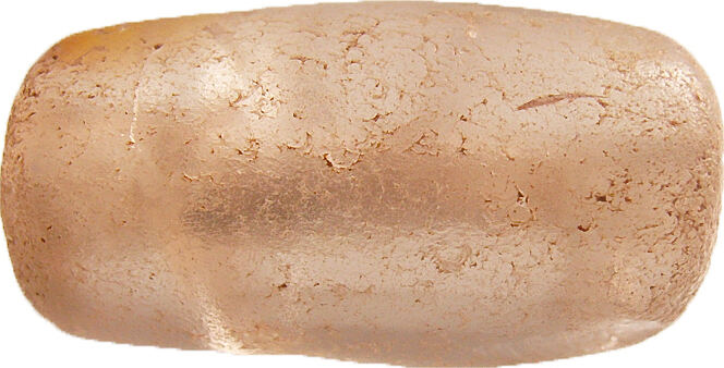 Rock crystal: Roman decorative bead in the shape of a cylinder ...