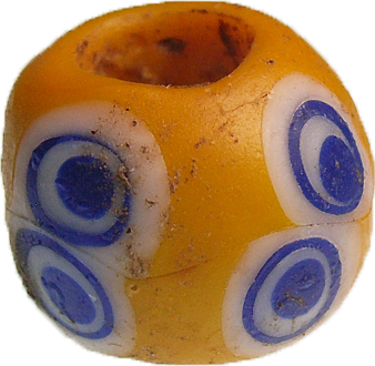 RARITY: Celtic eye bead, made of yellow glass with blue eyes, celtic ...