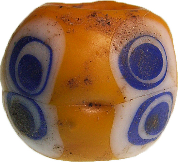 RARITY: Celtic eye bead, made of yellow glass with blue eyes, celtic ...