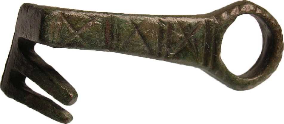 Superb item: Roman key with crosses - Roman collection - Roman Empire ...