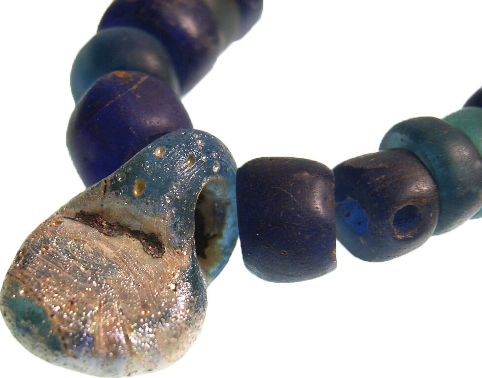 Roman Glass Beads, Sea Blue - Roman Empire - 2-4th c. century AD | MA-Shops
