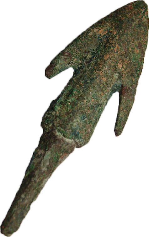 Bronze Age: Bronze arrowhead ANTIQUES COLLECTION, intact, special form ...