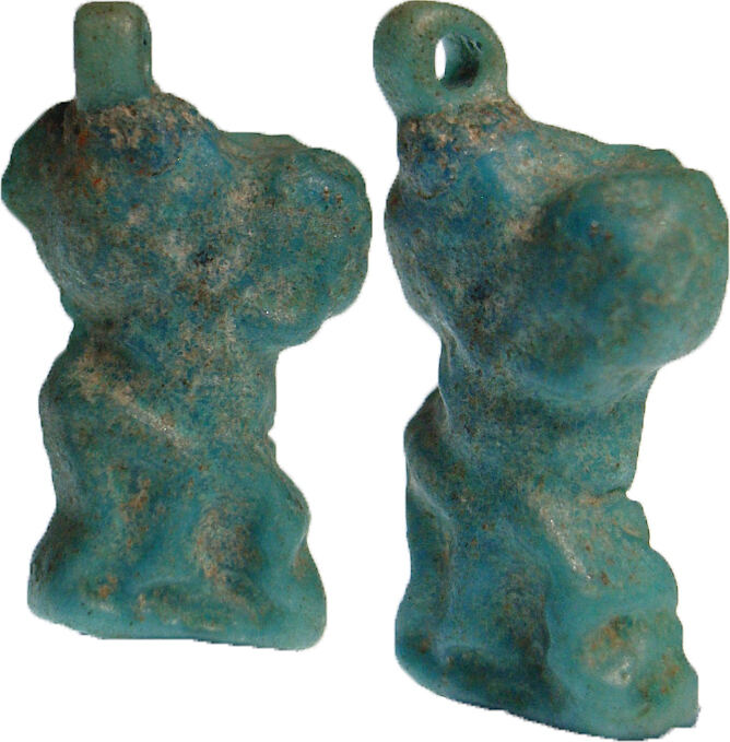Egyptian pendant Isis with the boy Horus? - Faience jewelry collection ...