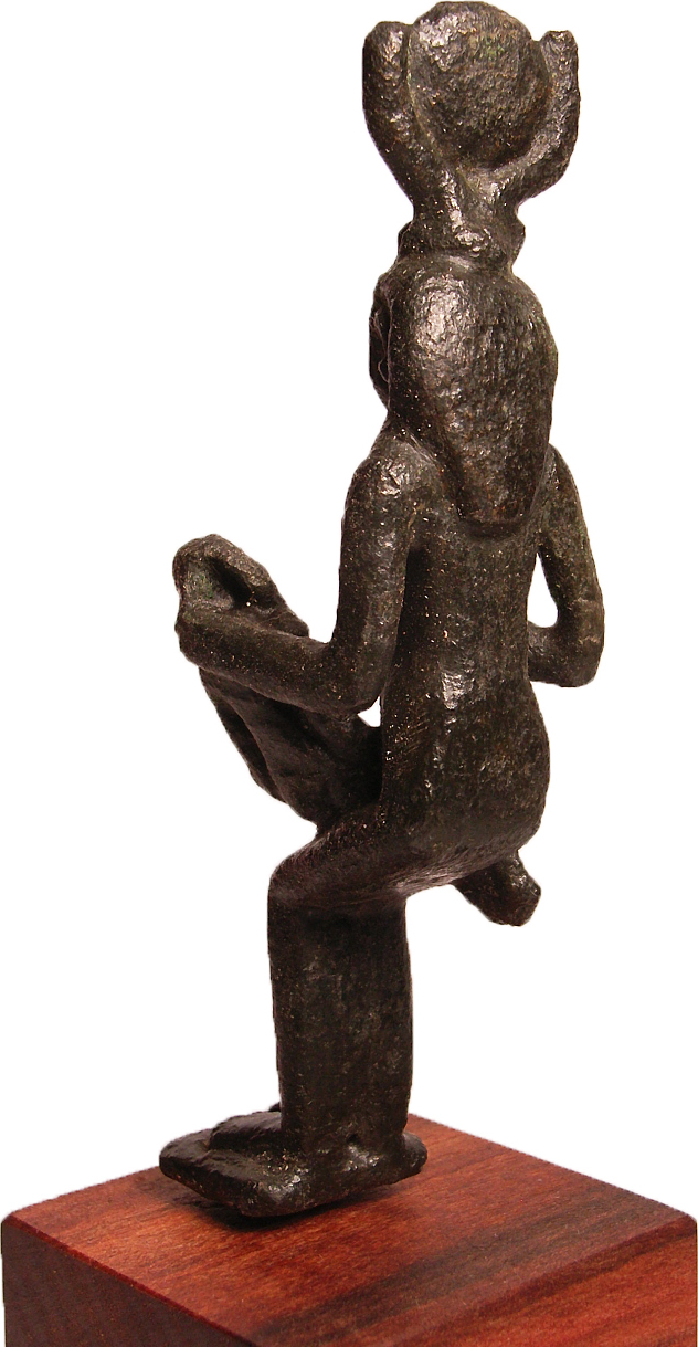 Large Egyptian Isis bronze figure with Horus boy, Egyptian estate ...