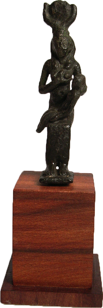 Large Egyptian Isis bronze figure with Horus boy, Egyptian estate ...