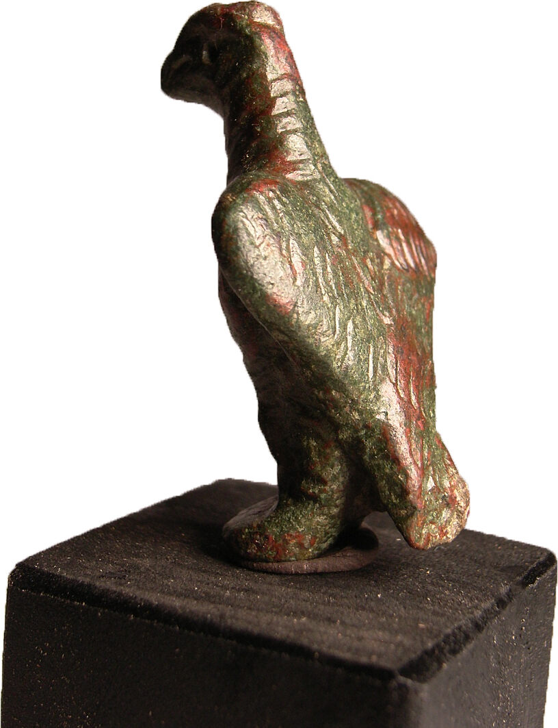 Roman bronze eagle figure on a wooden base, Roman antiquities ...