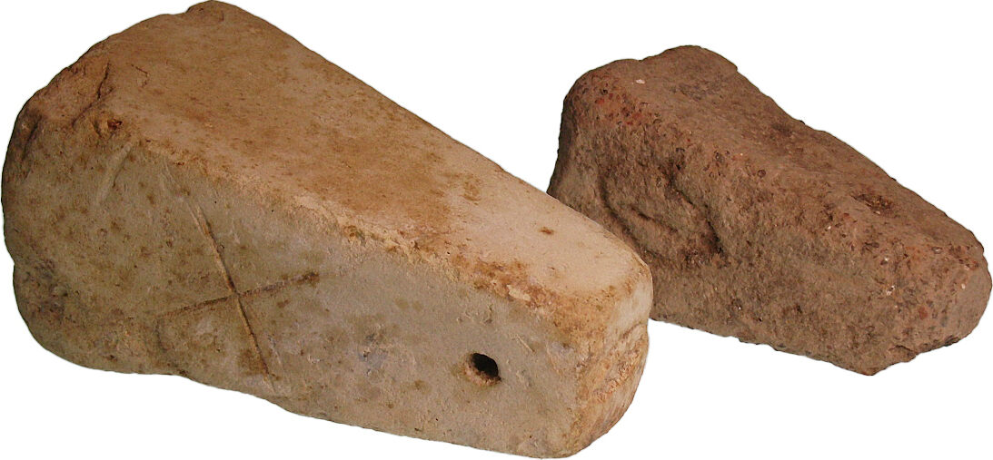2 x Roman plumb bob / weight with leaf stamp, Roman - ROMAN COLLECTION ...