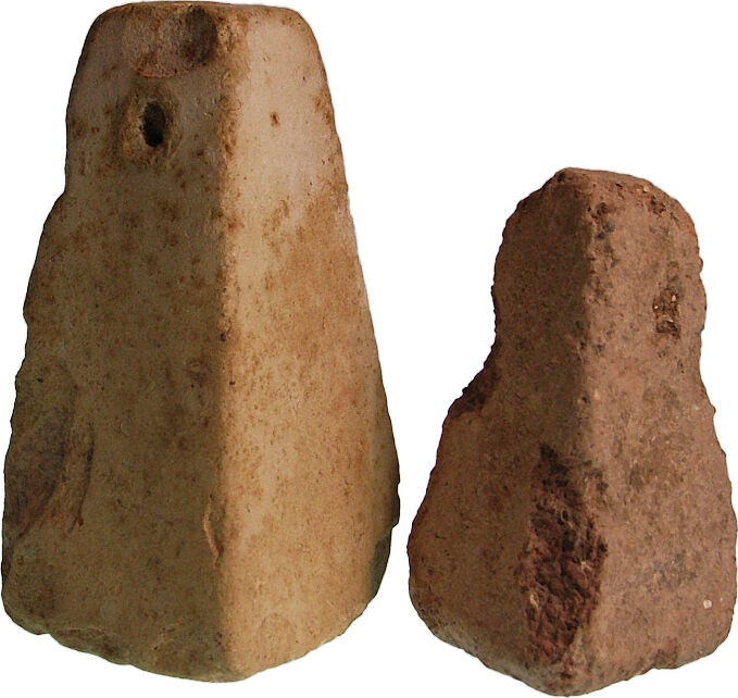 2 x Roman plumb bob / weight with leaf stamp, Roman - ROMAN COLLECTION ...