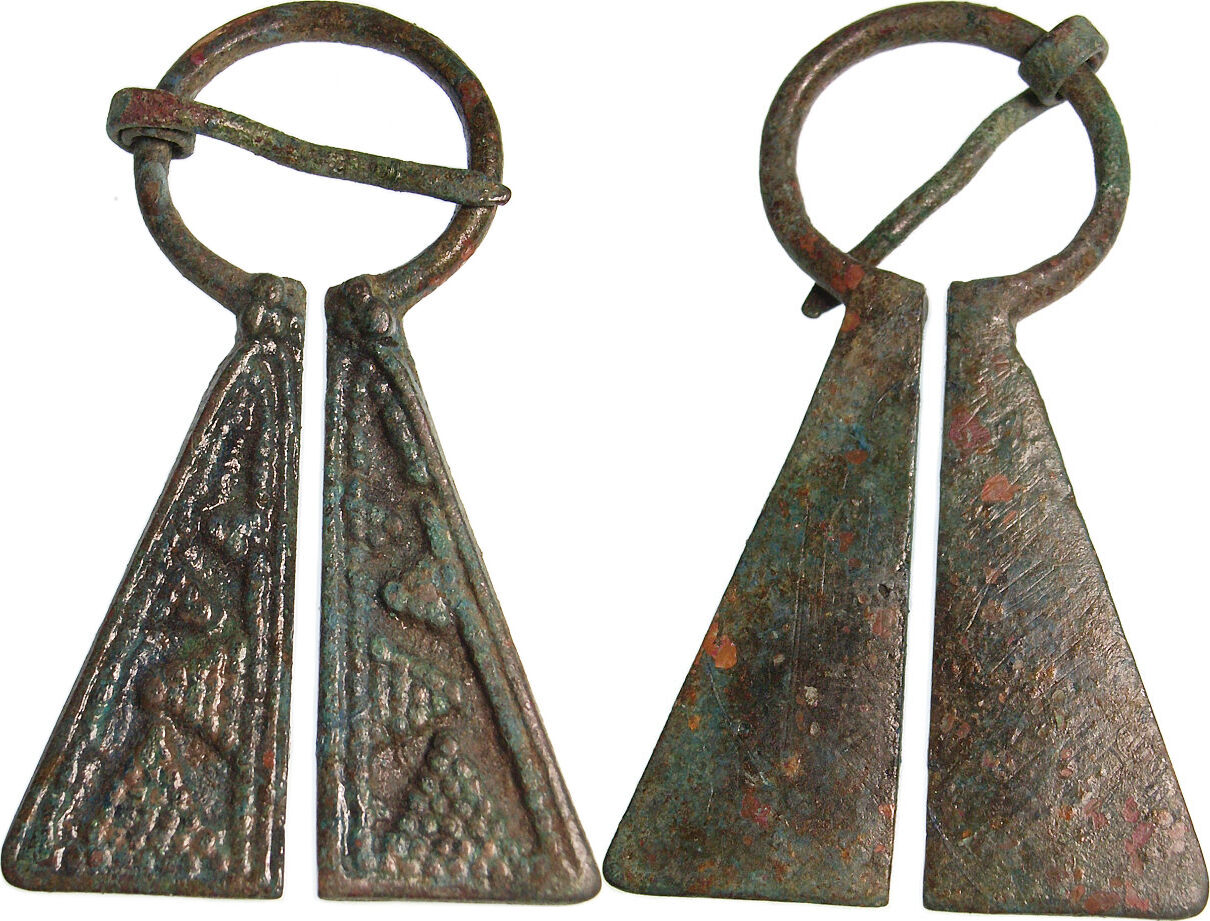 Viking Omega brooch with circle triangle decoration made of bronze ...