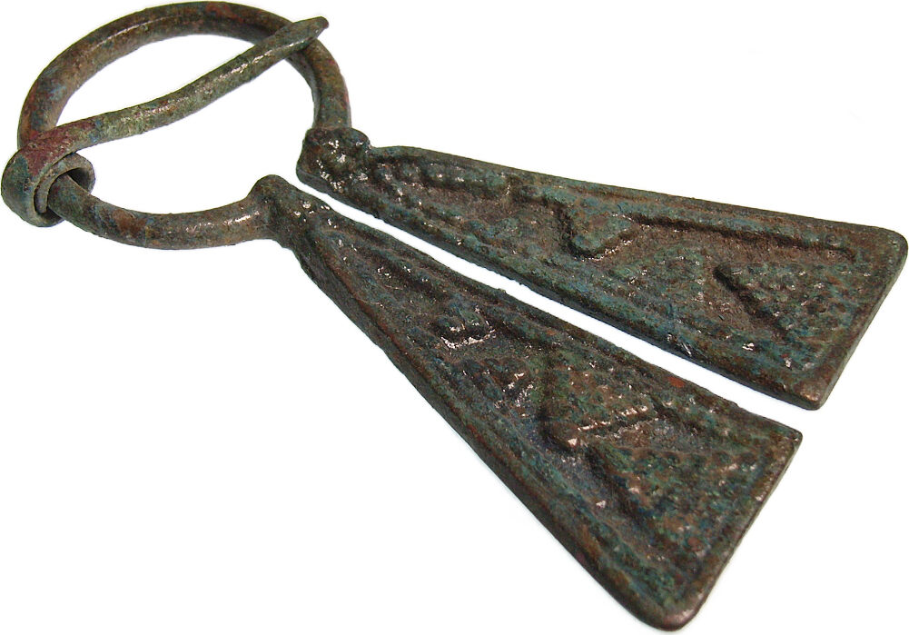 Viking Omega brooch with circle triangle decoration made of bronze ...
