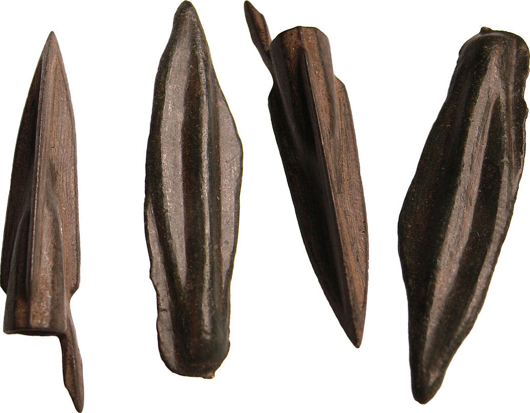 EXCELLENT: 2 Greek-Persian bronze arrowheads, ANTIQUES COLLECTION, rare ...