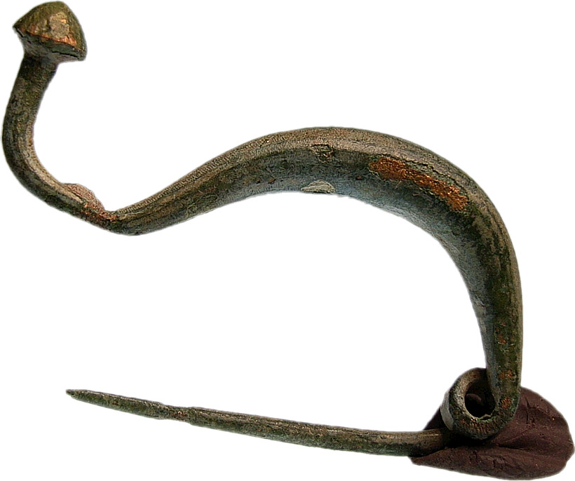 Celtic bow fibula Robe fibula made of bronze Celts collection, La Tène ...